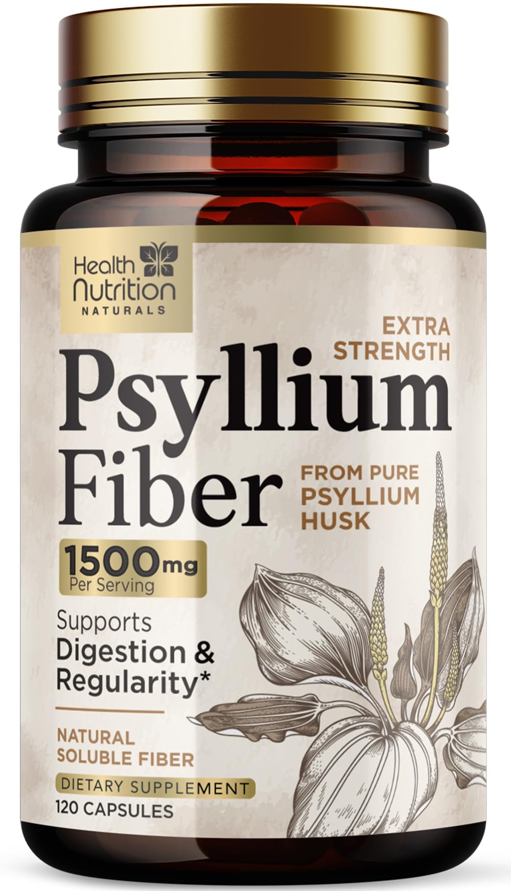 Psyllium Husk Fiber Caps 1500mg Supplement - Psyllium Husk Capsules Da ...
