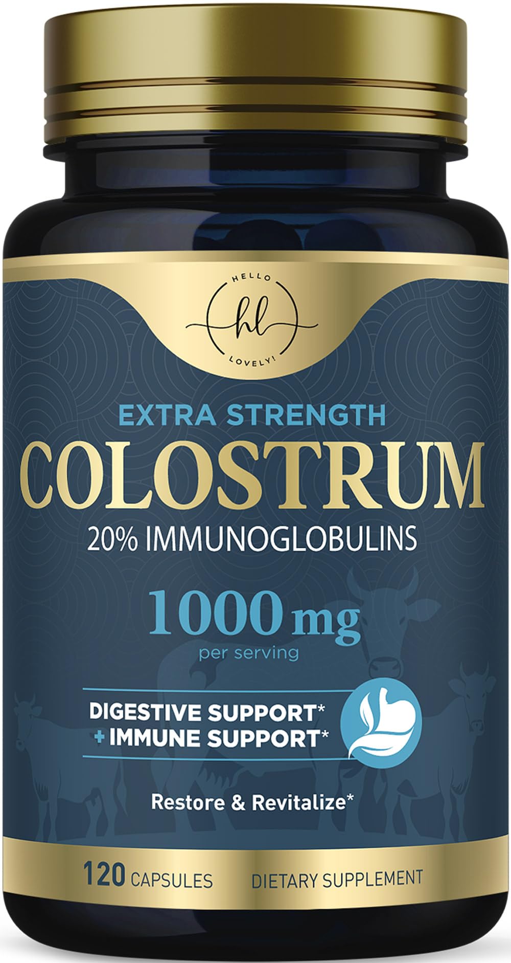 Colostrum 1000mg 20% IgG Immunoglobulins - Gut Health, Digestion & Imm ...